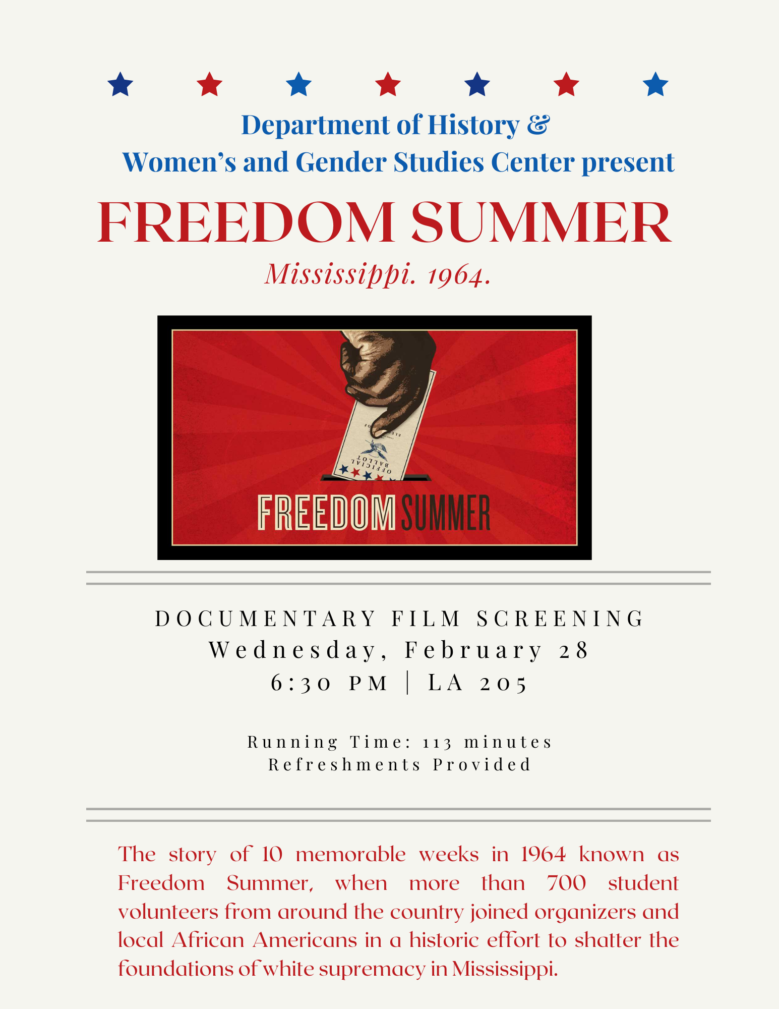 Freedom Summer Documentary Film Screening-Montana State Univ, Billings